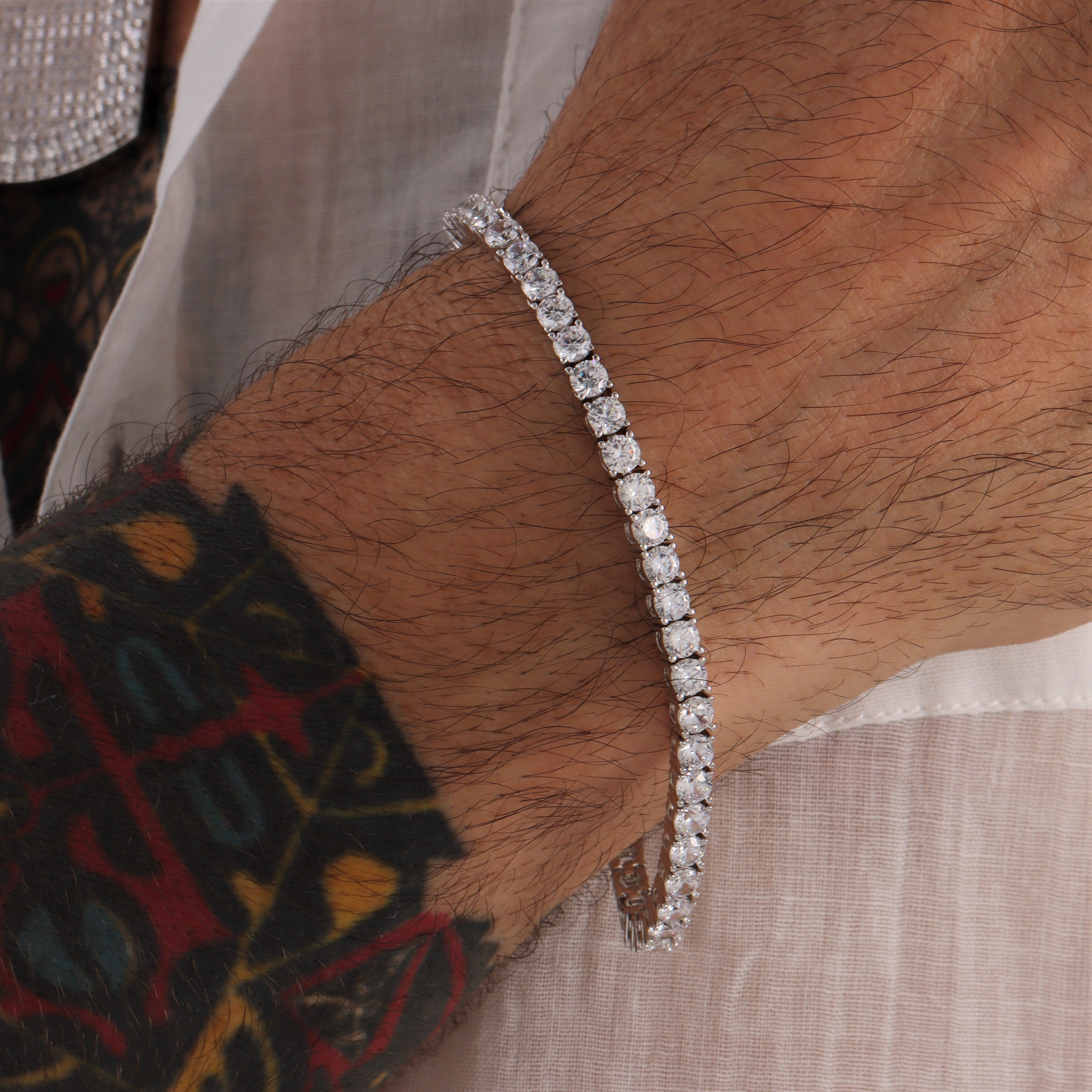 3mm 925 Sterling Silver Moissanite Tennis Bracelet In White Gold Ghetluxe