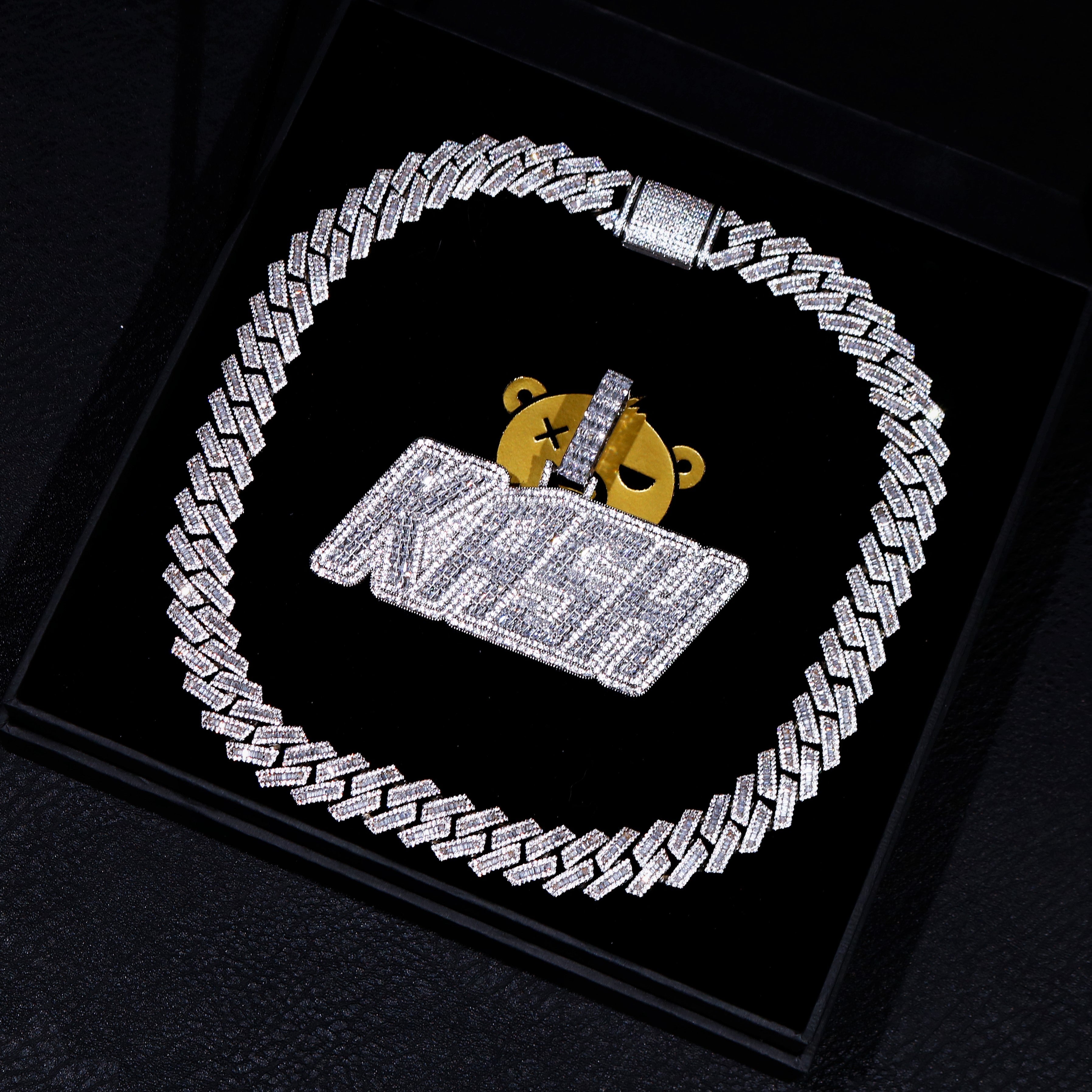 Baguette Italic Rave Font Custom Letter Pendant GHETLUXE baguette-italic-rave-font-custom-letter-pendant-ghetluxe