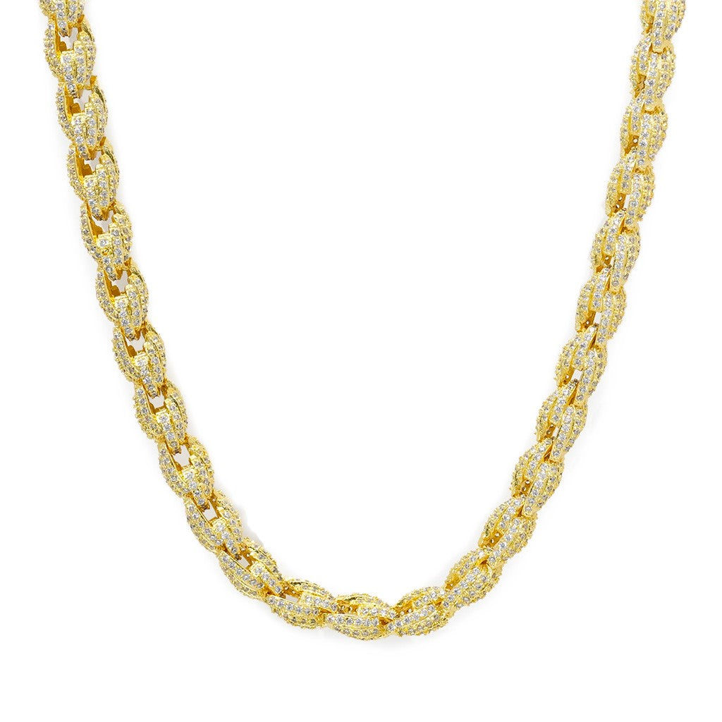 10mm Iced Rope Chain in Gold – GHETLUXE