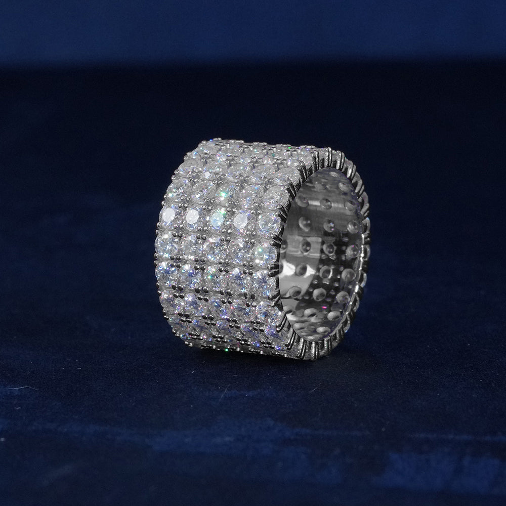 Moissanite Diamond 5-Row Ring – GHETLUXE