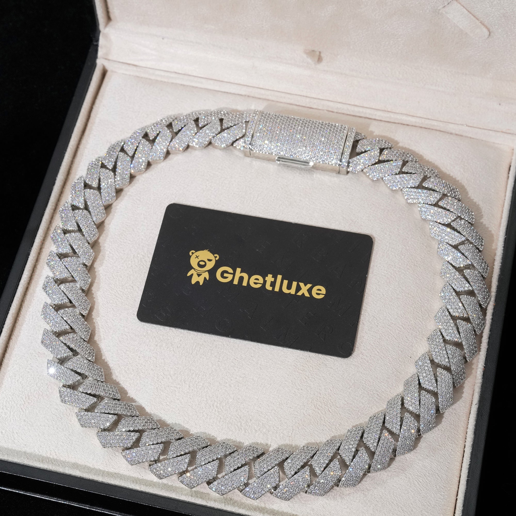 20mm 4-Row Diamond Cuban Link Chain Extended Clasp – GHETLUXE