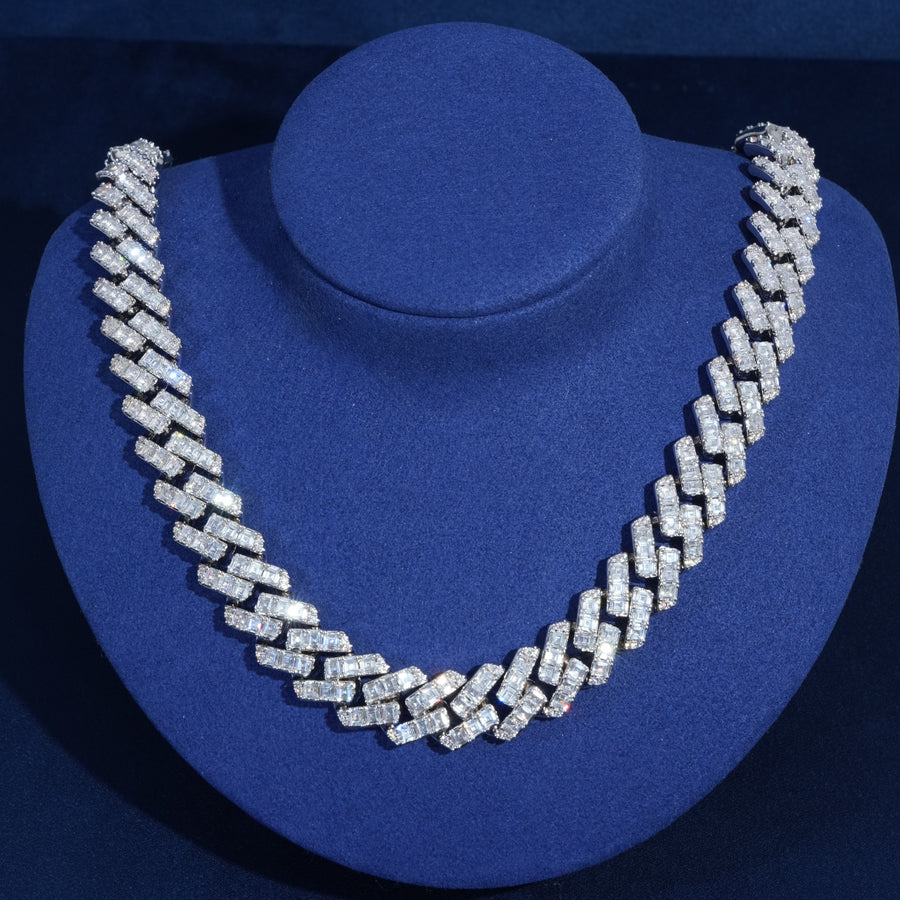 Asscher Cut Diamond Prong Cuban Chain – GHETLUXE