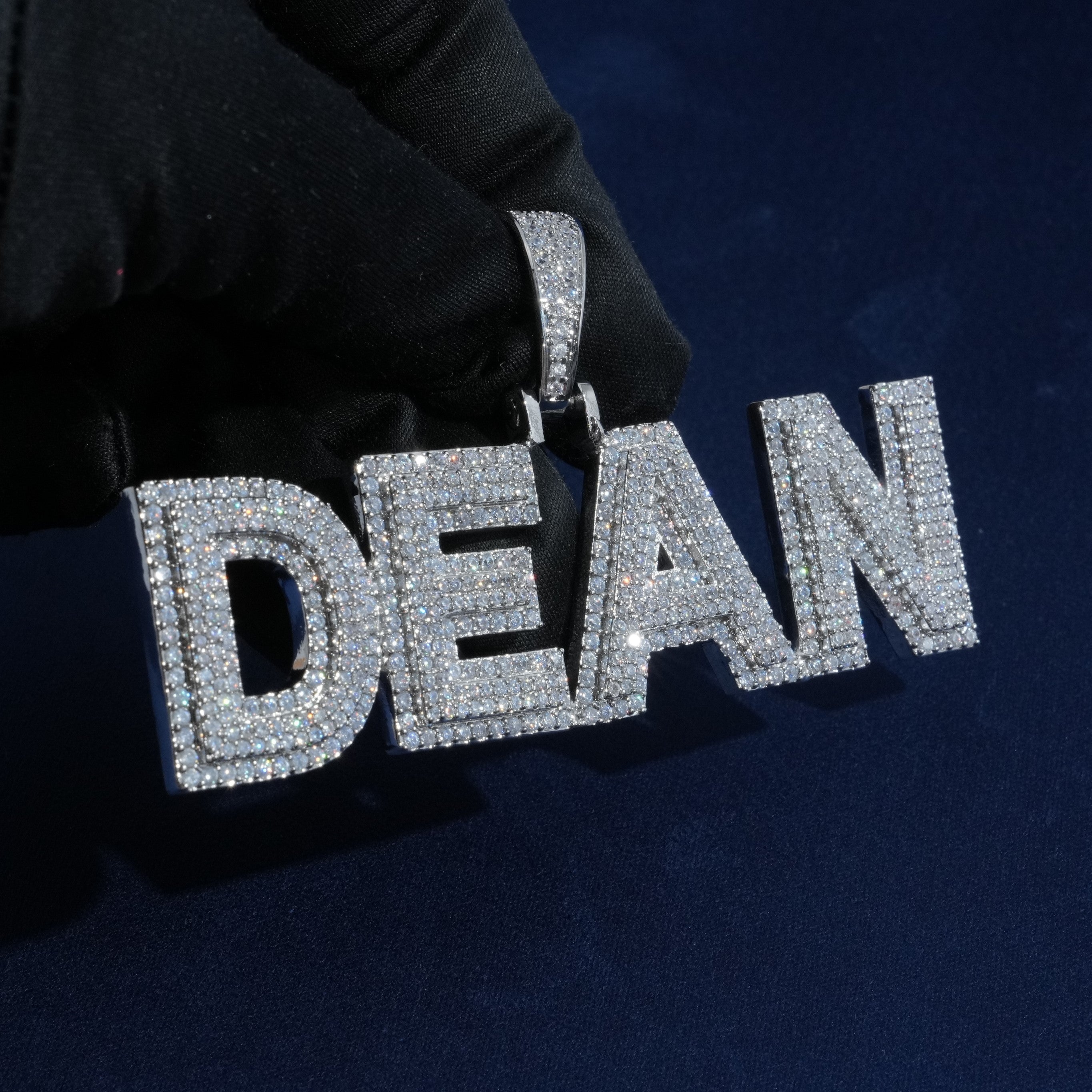 Custom Diamond Sans Name Pendant Necklaces – GHETLUXE