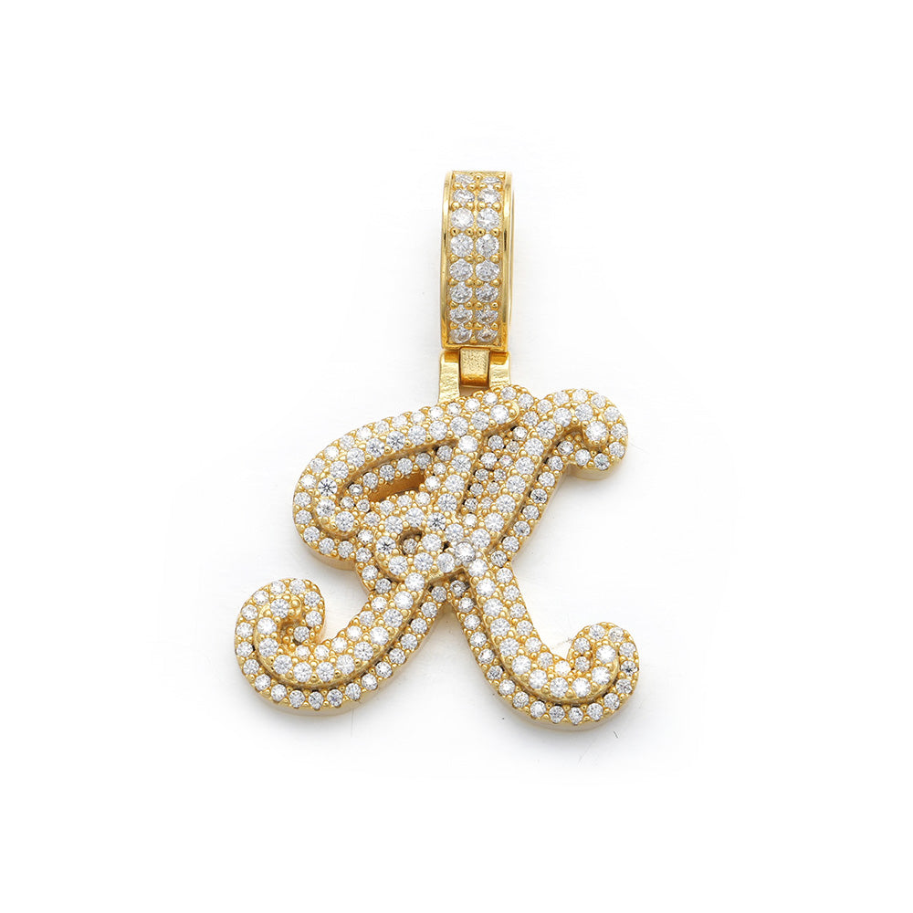 Diamond Script Initial Pendant – GHETLUXE