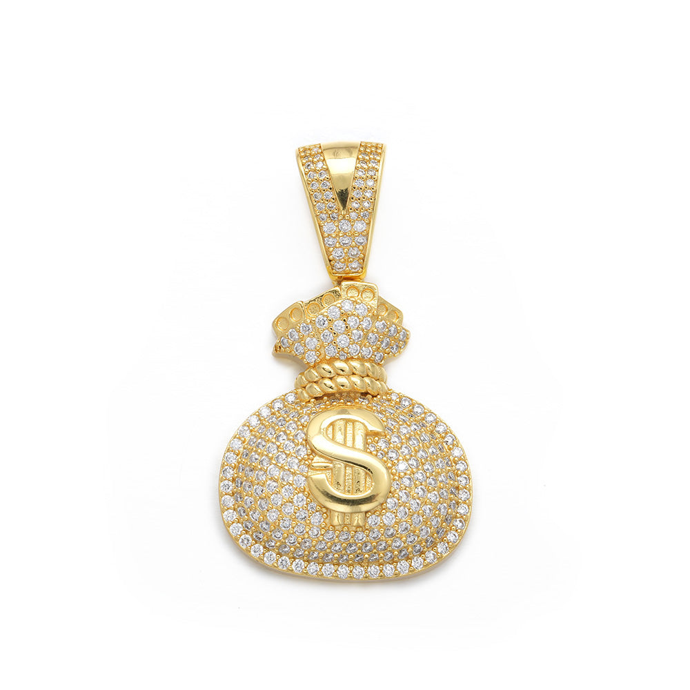 Diamond Small Money Bag Pendant – GHETLUXE