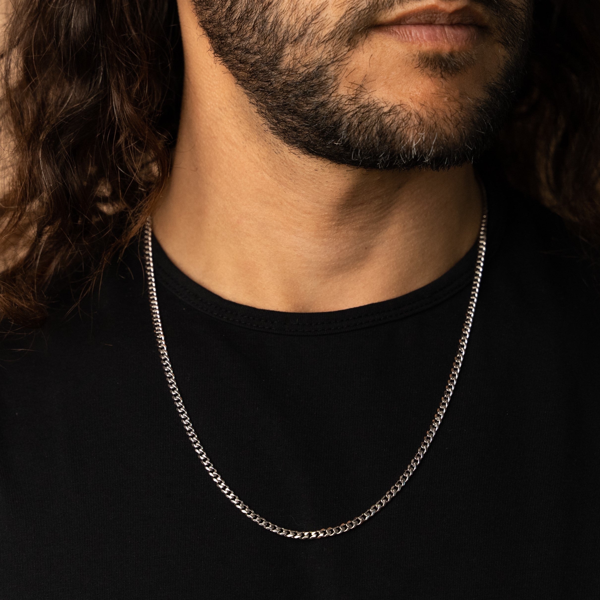 3mm Micro Cuban Link Chain in White Gold – GHETLUXE