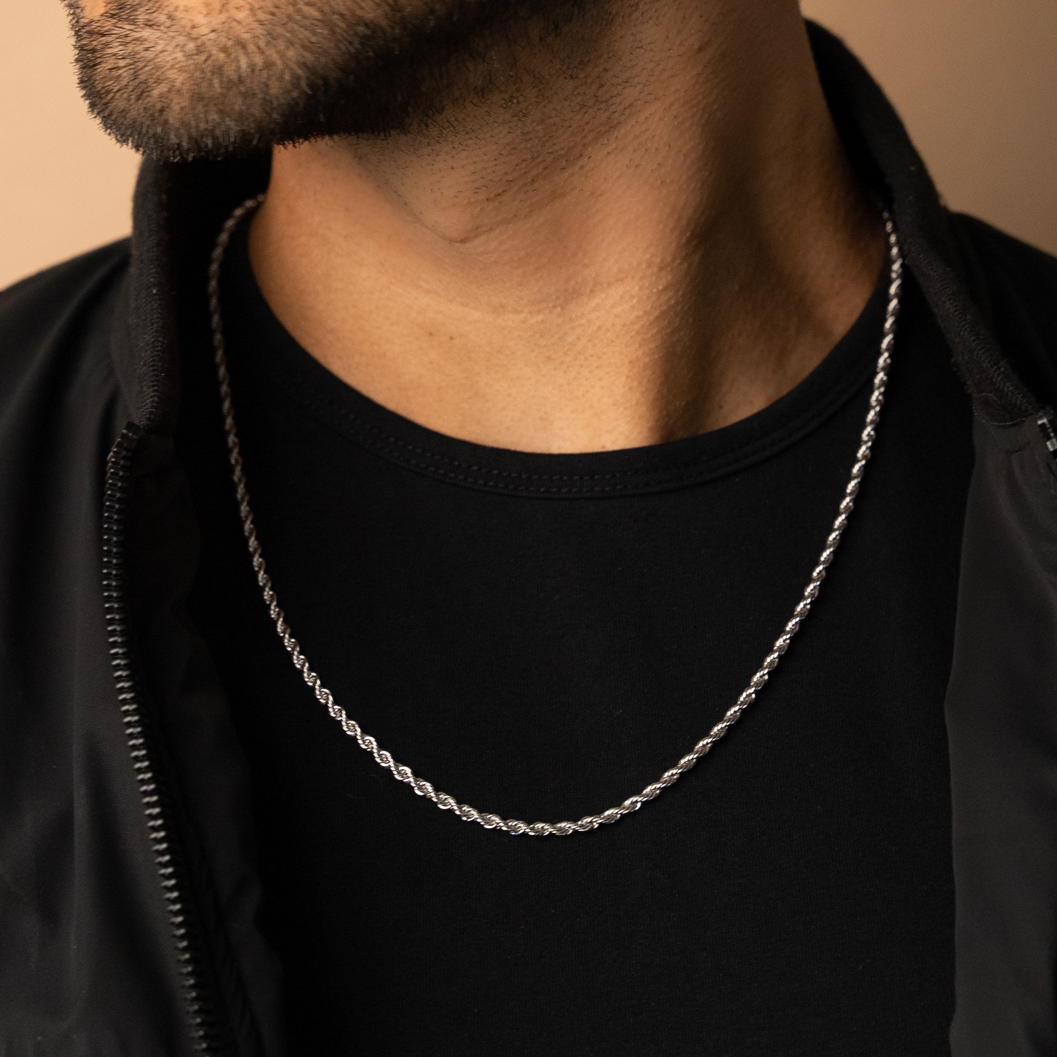 3mm Rope Chain in White Gold – GHETLUXE