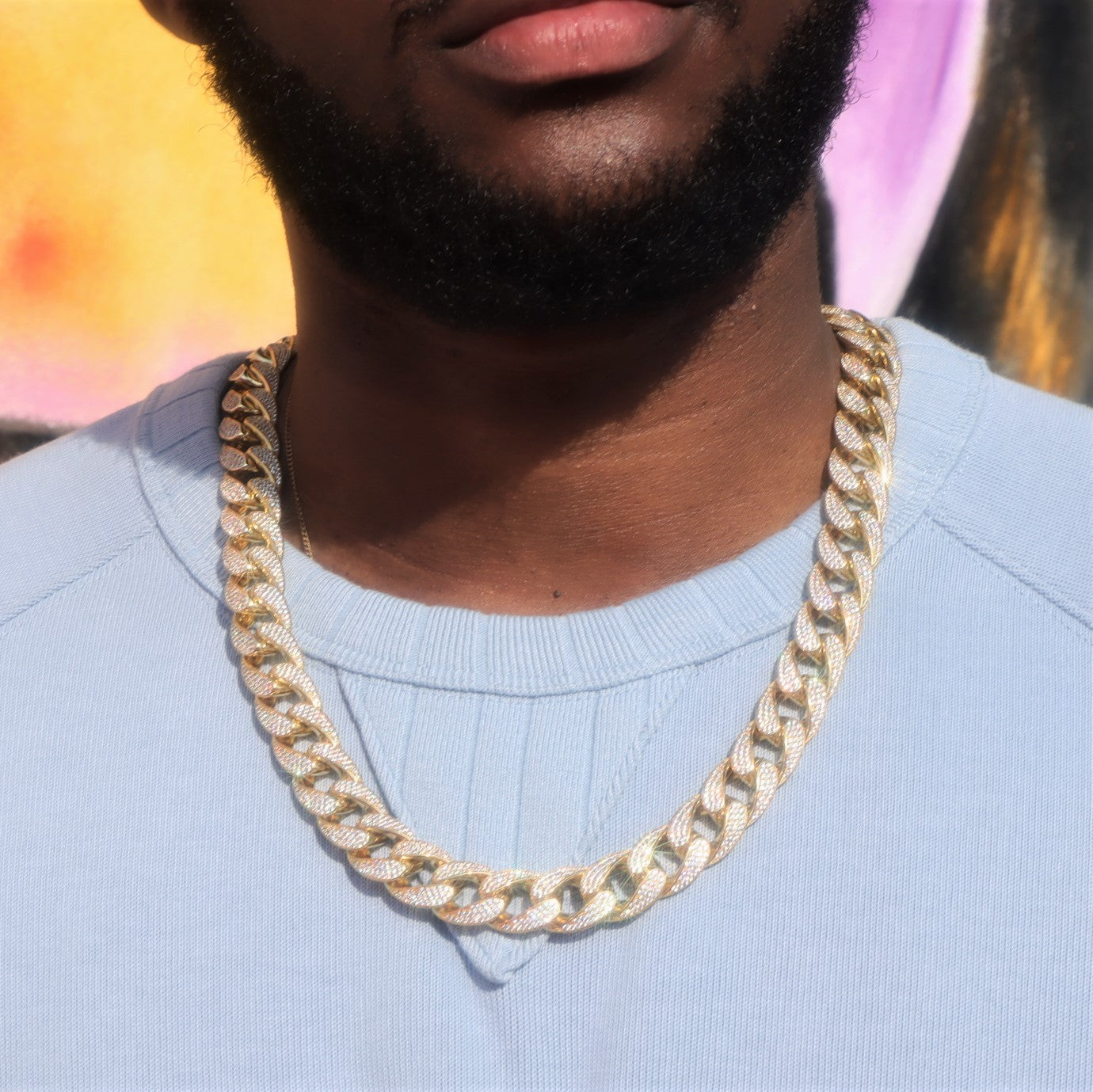 15mm Iced Cuban Link Chain in 18K Gold – GHETLUXE