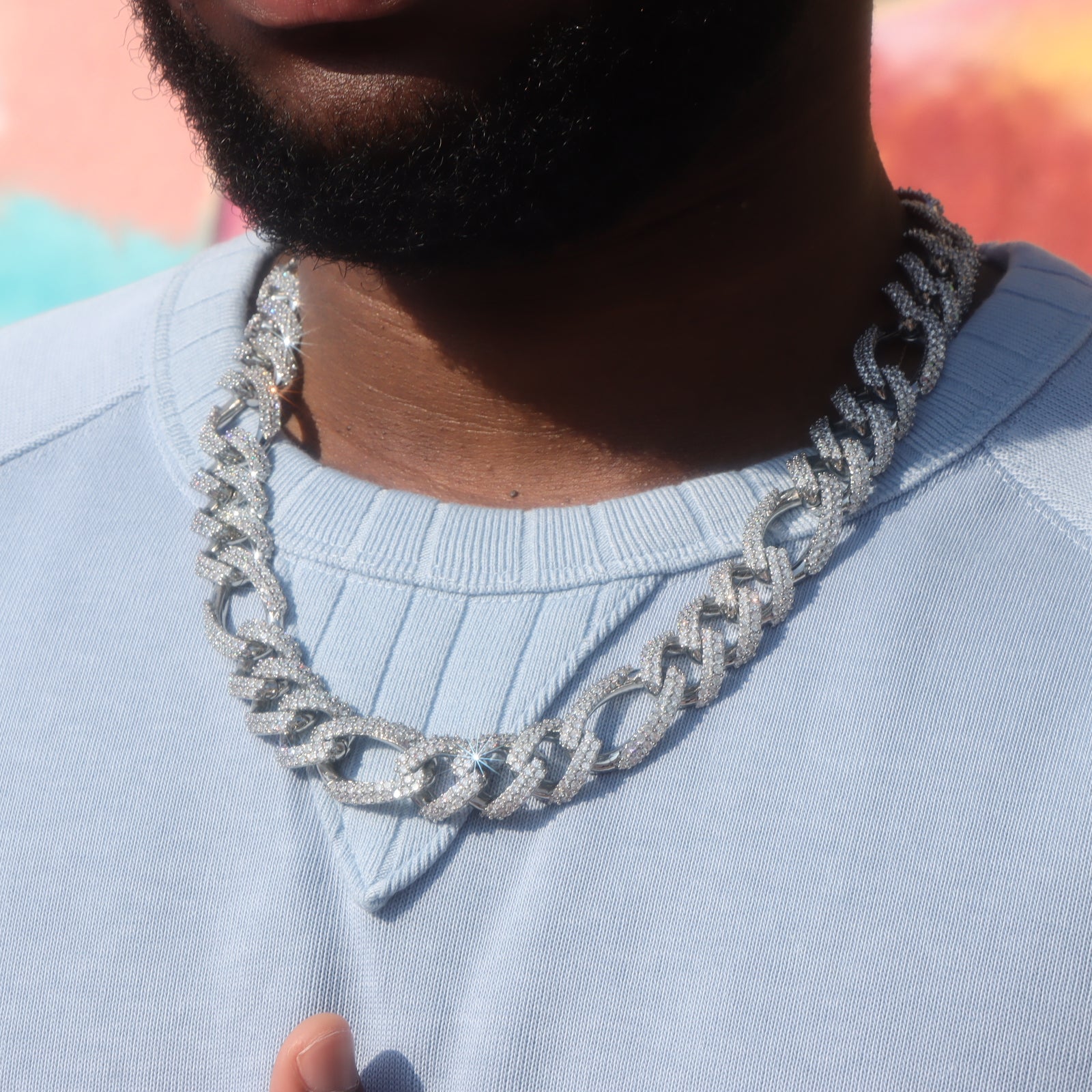 19mm Diamond Figaro Chain – GHETLUXE