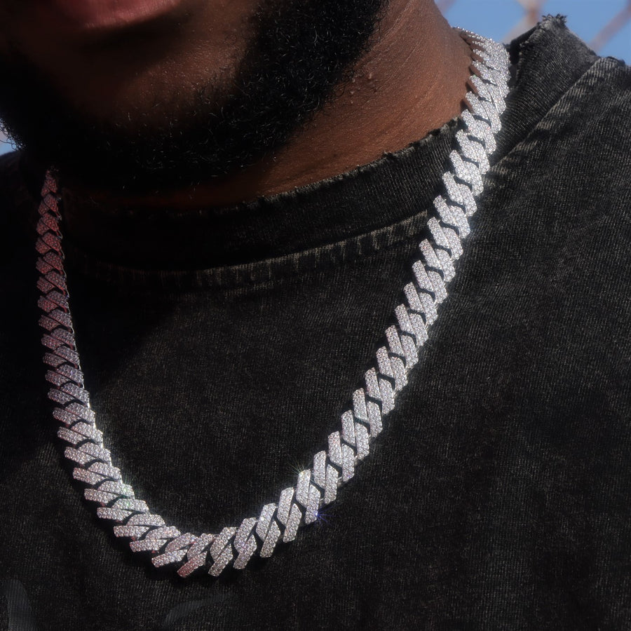 14mm Diamond Prong Cuban Link Chain – GHETLUXE