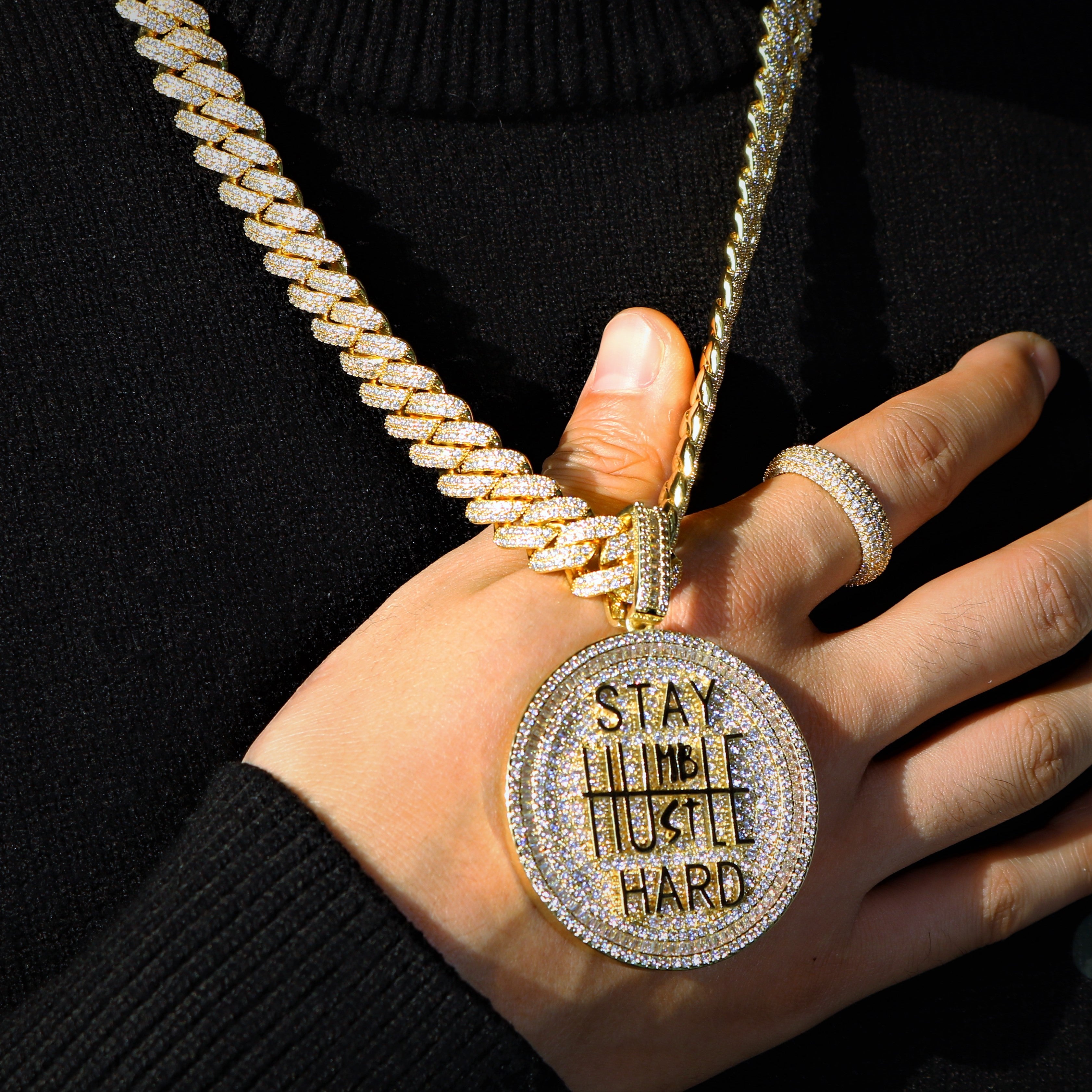 Stay Humble Hustle Hard Iced Pendant – GHETLUXE